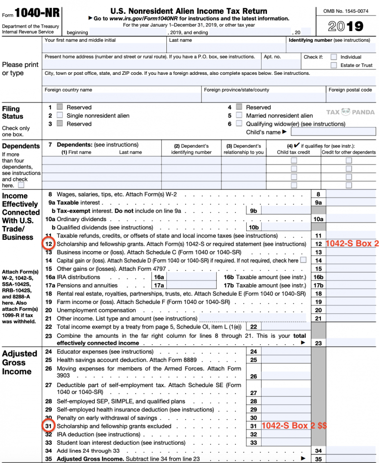 1042-S表格 【最新2019 CPT/OPT在校工作报税全解析】 - Tax Panda