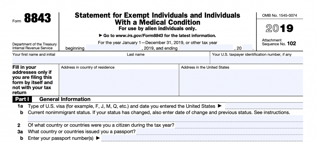 Form 8843-留学生报税必填表格 – Tax Panda